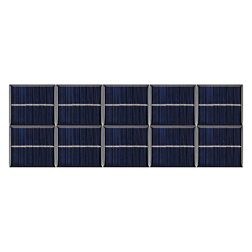 SUNYIMA 10Pcs 3V 120mA Micro Solar Panels Cells DIY Solar Epoxy Plate Electric Toy Materials Photovoltaic Cells Charger 60mmx55mm/2.36"x2.16"