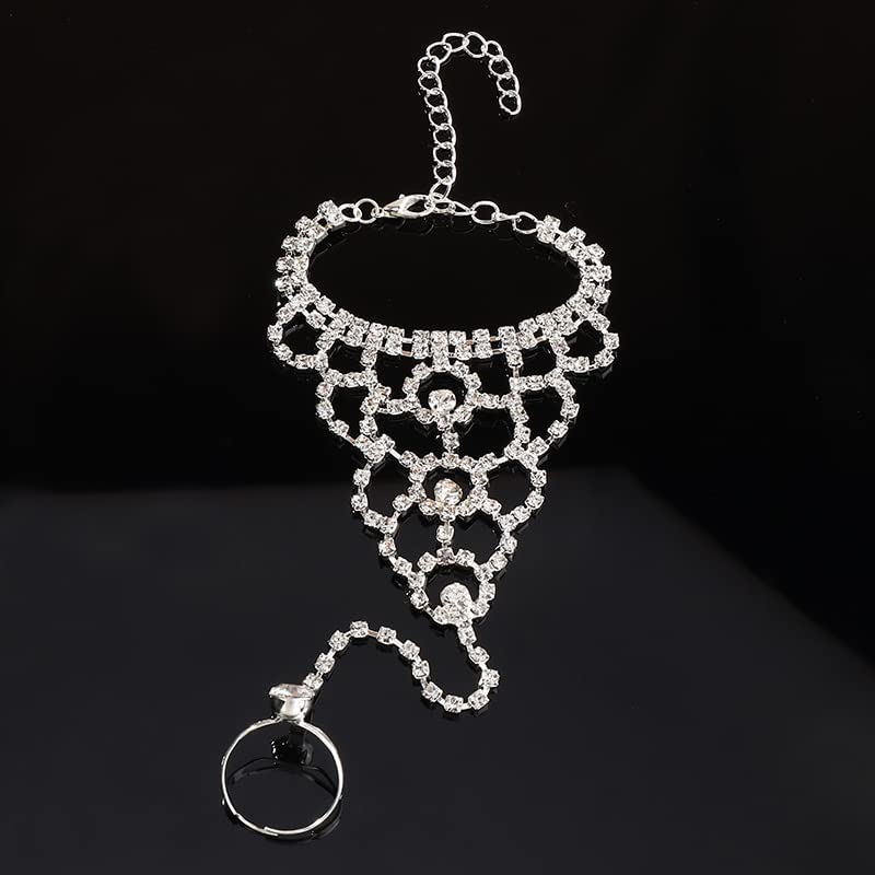 Octwine Bohemia Silver Simple Rhinestone Bracelet Jewelry for Women and Girls
