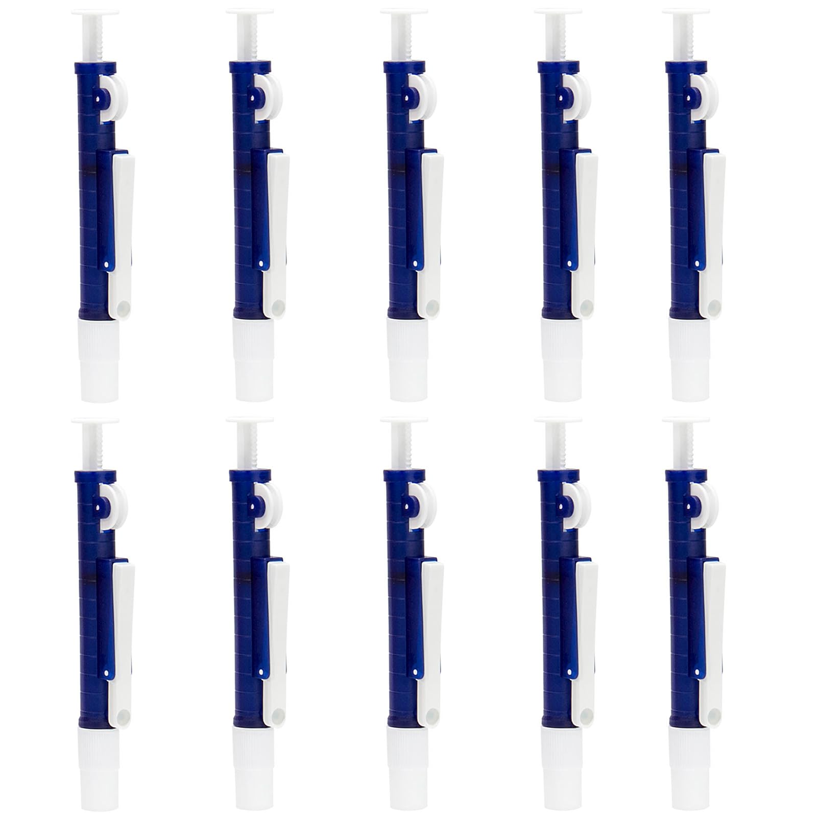 Pipette Pumps, Set of 10 Lab Pipettes Pumps, 2ml Blue, Fit Plastic or Glass Pipettes