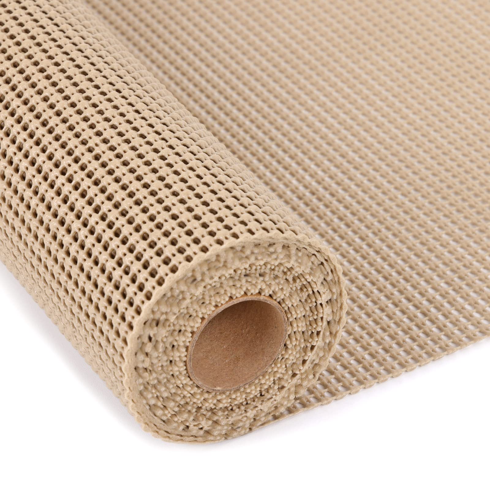 Moretoes Drawer and Shelf Liner, 2 Rolls of Non Adhesive 12 in x 25 FT Durable and Strong Cabinet Liner Non Slip for Kitchen Cupboard Pantry Table Desk Storage Organizer (Beige)