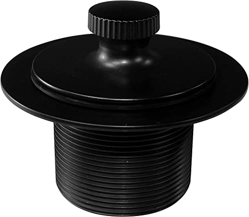 Westbrass D941K-62 1-3/8" Fine Thread Twist & Close Bathtub Drain Trim with One-Hole Overflow Faceplate, 1 Pack, Matte Black
