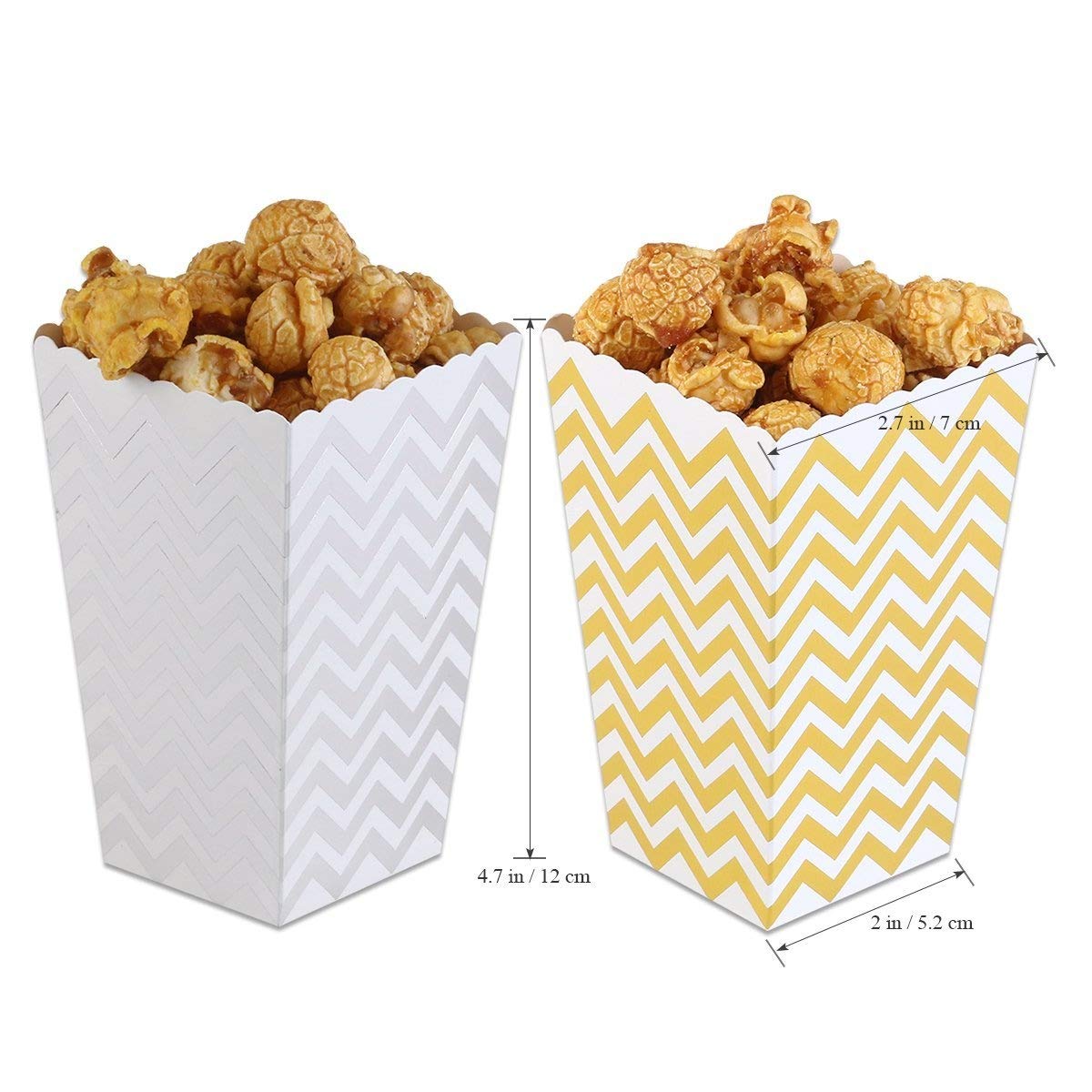 NUOLUX 50pcs Popcorn Boxes Cardboard, Mini Paper Popcorn Box, Cardboard Popcorn Container, for Birthday Parties Baby Shower Wedding Fiesta Dessert Tables Party Supplies(Random Color)