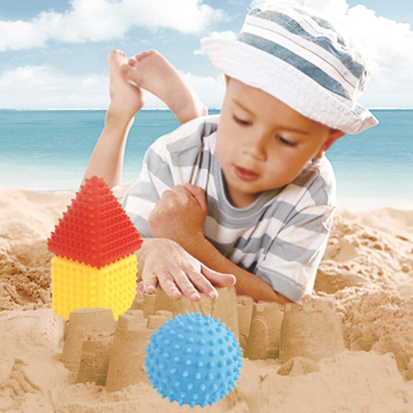 Qinlorgo Toddler Balls, Motor Skills 3 Pieces Baby Ball Set for Home for Training for 6 Months