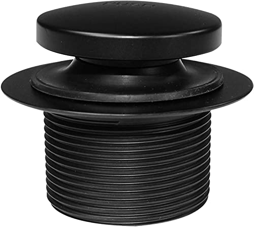 Westbrass R93-2-62 1-1/2" Coarse Thread Tip-Toe Bathtub Drain Trim Set with 2-Hole Overflow Faceplate, Matte Black