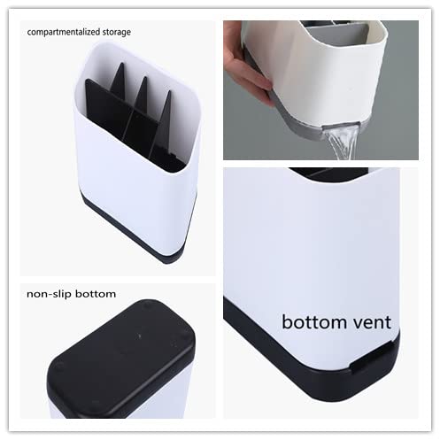 SZYB Compartment Large-Capacity Toothbrush Holder, Bottom Opening to Filter Moisture, Drying Detachable and Easy-to-Clean Storage Box, Dental Floss Organizer, Black