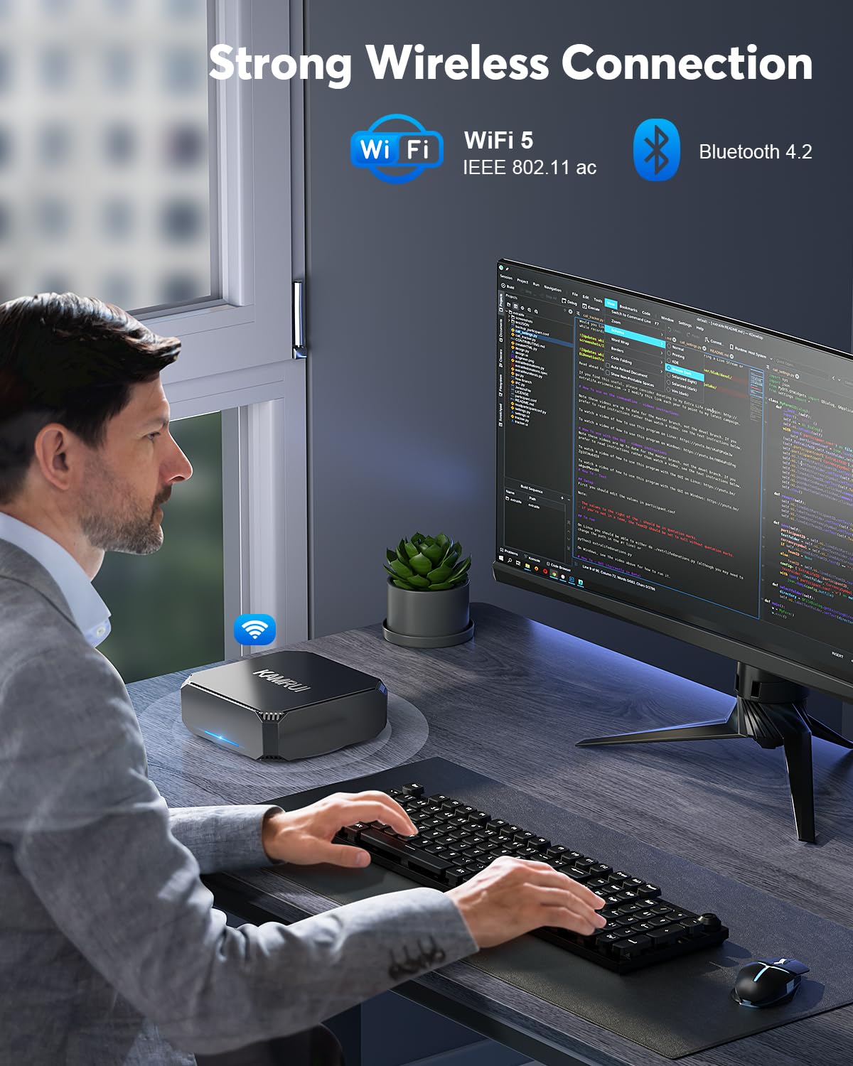 KAMRUI AK2 PLUS Mini PC, N100 Mini PC Windows 11, Intel 12th Alder Lake N100(Up to 3.4GHz), Mini Computers 16GB RAM 512GB SSD, Mini Desktop Computer 4K/WiFi/BT4.2, Micro PC Tower Ethernet for Office