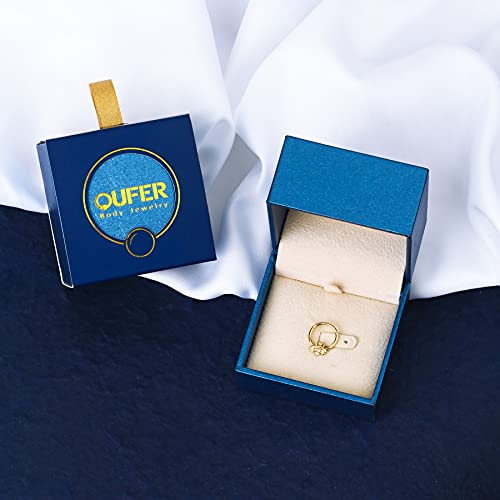 OUFER Gold Nose Rings Hoop Bee Septum Piercing Jewelry 14K Solid Gold Daith Earrings Hinged Segment Ring Helix Tragus Conch Cartilage Earrings