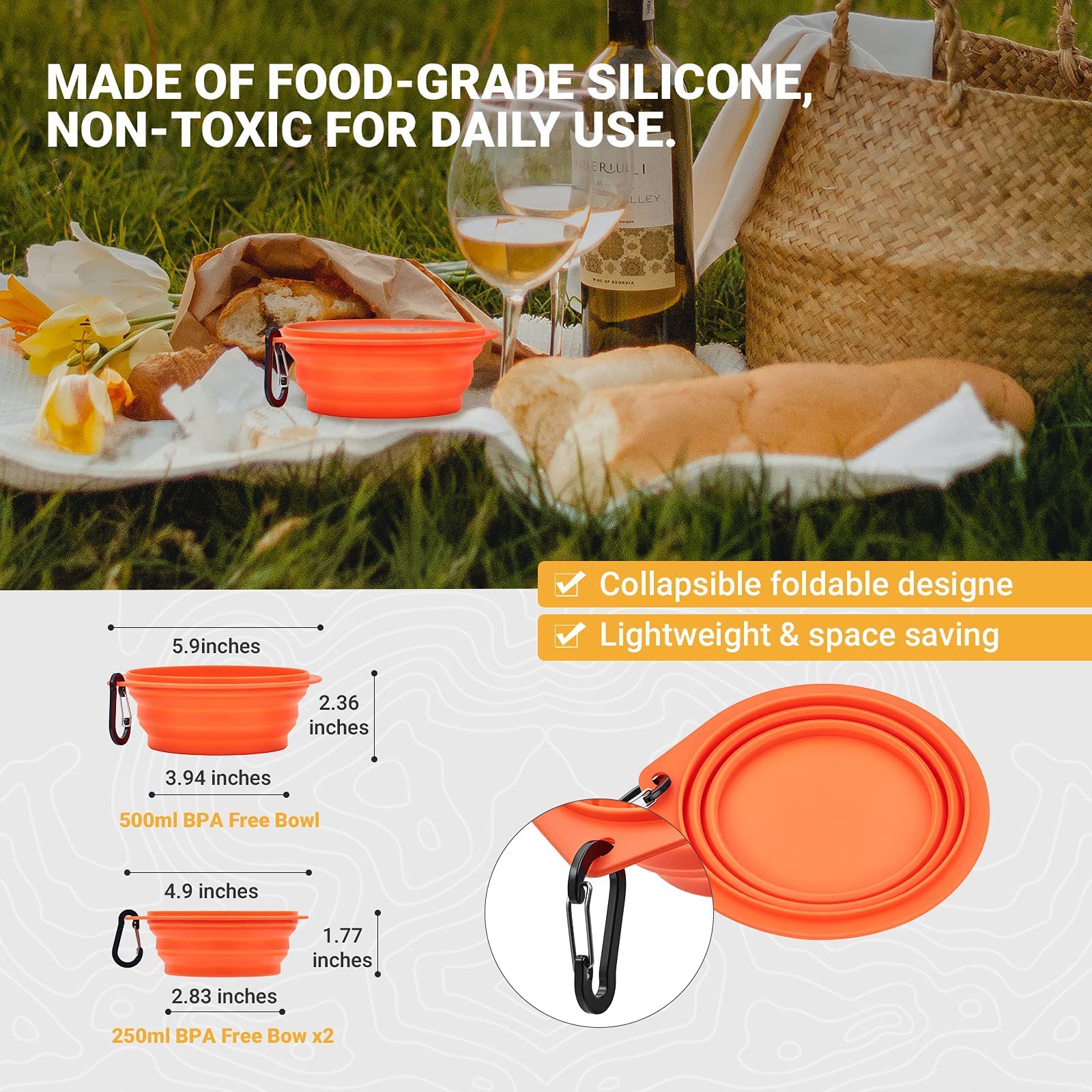 KingCamp 17 PCS Stainless Steel Camping Cookware Mess Kit Lightweight Compact Backpacking Cooking Set for Outdoor Picnic Hiking includes Pot Pan Bowls Plates Knife Spoon Fork 2 Persons