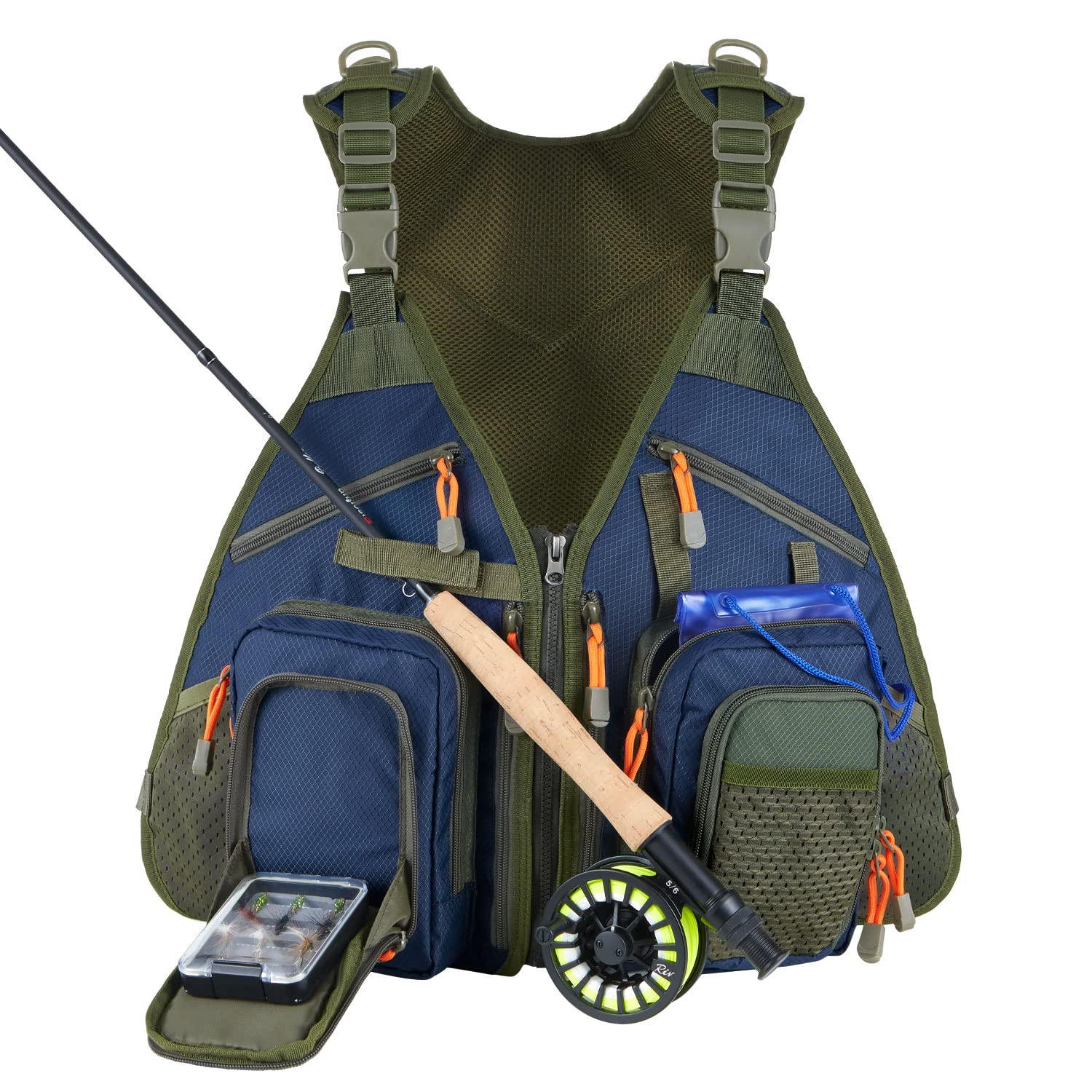Piscifun Fishing Vest Backpack with Waterproof Phone case, Ultra Lightweight Fly Fishing Vest