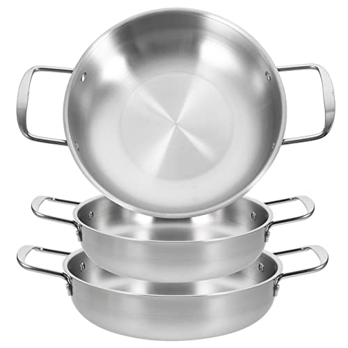 Yardenfun Cooking Pot 3pcs Stainless Steel Saucepan Stainless Steel Stock Pot Korean Pots for Cooking Stainless Steel Kitchen s Big Pots for Cooking Korean Silver Soup Pot