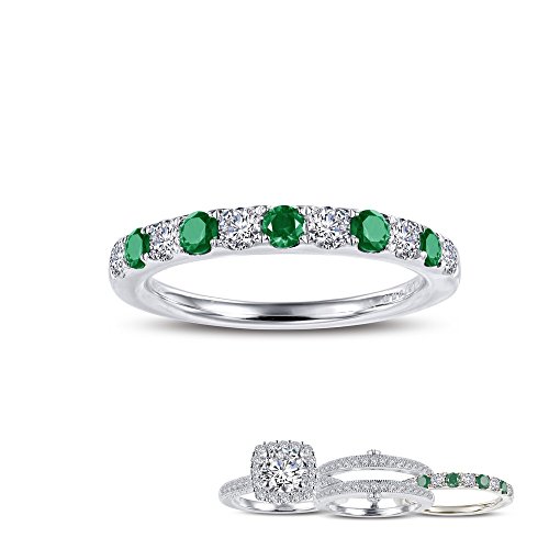 Lafonn Birthstone Sterling Silver Platinum Plated May Ring (0.51cts CTTW)
