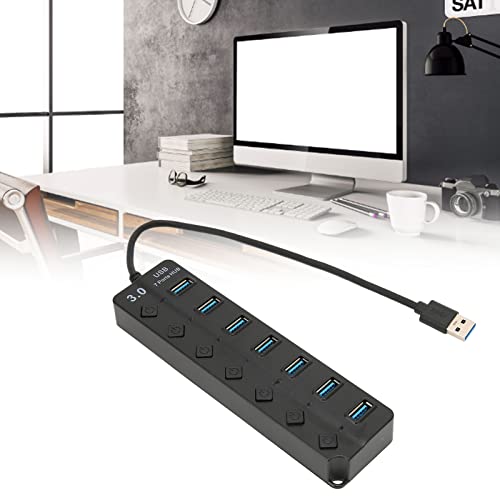 USB3.0 Splitter, USB3.0 Hub Small 5Gbps Wide Compatibility Portable for Mouse for Keyboard for Mobile Hard Disk(Black)