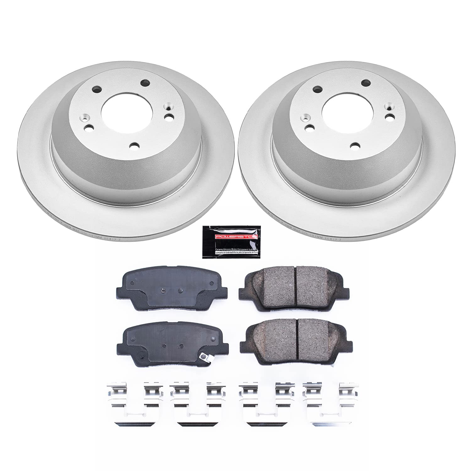 Power Stop CRK8859 Rear Geomet Coated Brake Rotor and Pad Kit