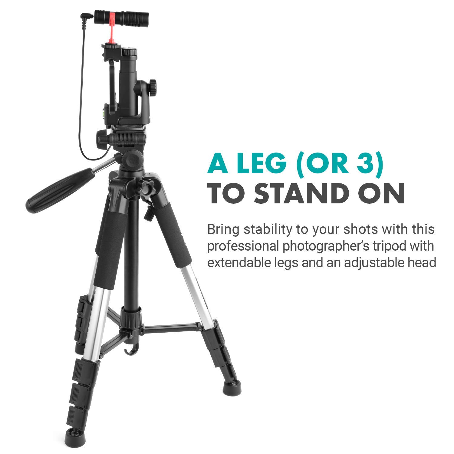 Movo Smartphone Vlogging Kit with On Camera Microphone and Mobile Camera Stand - Shotgun Microphone for iPhone, Android, DSLR - Travel Tripod for Camera and Smartphone Rig - Adjustable Phone Holder