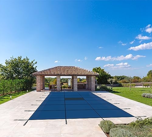 WaterWarden Inground Pool Solid Safety Cover 30' x 60', Rectangle, 15-Year Warranty, UL Classified to ASTM F1346, Triple Stitched for MAX Strength, Break-Strength of Over 4,000 lbs., Hardware Included