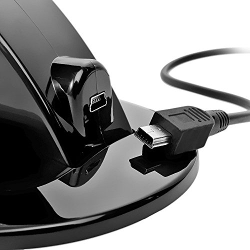 KONKY Controller Charger Dock Station Controller Charging Dock Stand Suit for PS4, USB Dual Charger Station Accessory with LED Indicator for Playstation 4 / PS4 Slim Pro and PSVR Controller, Black