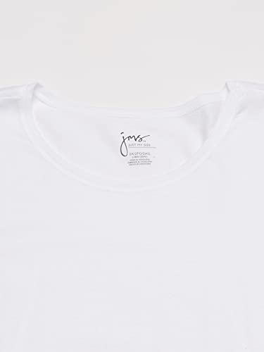 Just My Size Women's Plus Size Long Sleeve Tee, White, 4X