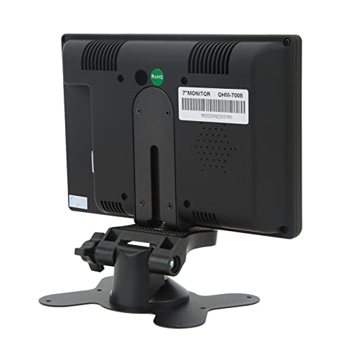 TFT LED Monitor, Mini Monitor Dual Speaker Remote Control 7 Inch for Game (US Plug)