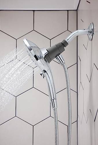 Moen Engage Chrome Magnetix Six-Function 5.5-Inch Handheld Showerhead with Magnetic Docking System, High-Pressure Detachable Shower Head, 26112