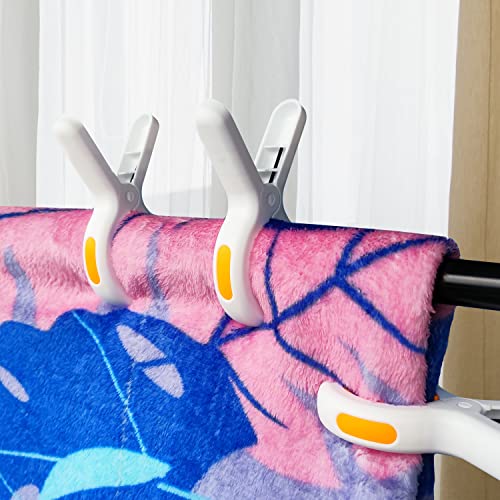 WaaWee Beach Towel Clips Clamps- 6 Pack Plastic Large Pool Chair Clips 5 Inch Clothespins Windproof Clips Clothes Pegs for Beach Chairs Cruise Chair (Orange)