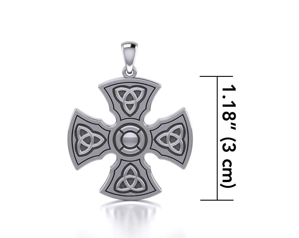 Jewelry Trends Celtic Trinity Knights Templar Cross Steling Silver Pendant Necklace 22"