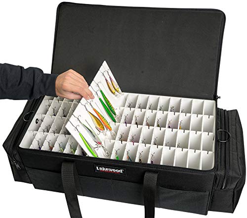 Lakewood Fishing Black Hanging Lure Locker Tackle Box W Adjustable Lure Dividers