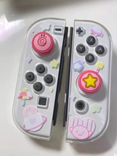 TOAME Cute Kirby Soft Shockproof Case Compatible with Nintendo Switch OLED, Durable Scratch Resistant Shell for Joycon, Dockable Cover Silicone Protective Skin Set