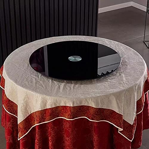 Lazy Susan Tray for Dining Table, Tempered Glass Swivel Plate, 360° Rotating Serving Platter, Home Hotel Table Round Serving Plate, 60cm 70cm 80cm 90cm 100cm, Black (Size : 70cm/28in)