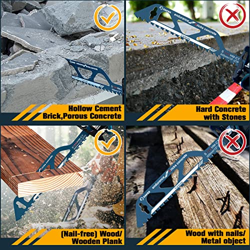 Saker Saw Blade-Demolition Masonry Reciprocating Hard Alloy Saw Blades for Cutting Wood,Porous Concrete,Brick 12โ/300mm