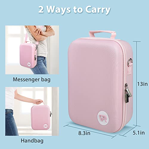 Piskyet Carrying Case Compatible with Q2/Elite Version VR Gaming Headset/Touch Controllers Accessories, Hard Travel Case, Handbag & Messenger Bag - Pink