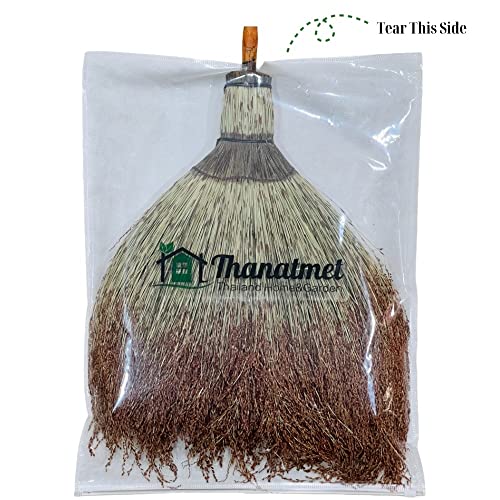 Thanatmet Grass Broom Stick Natural Asian Handmade for Sweeping 38 inch Length