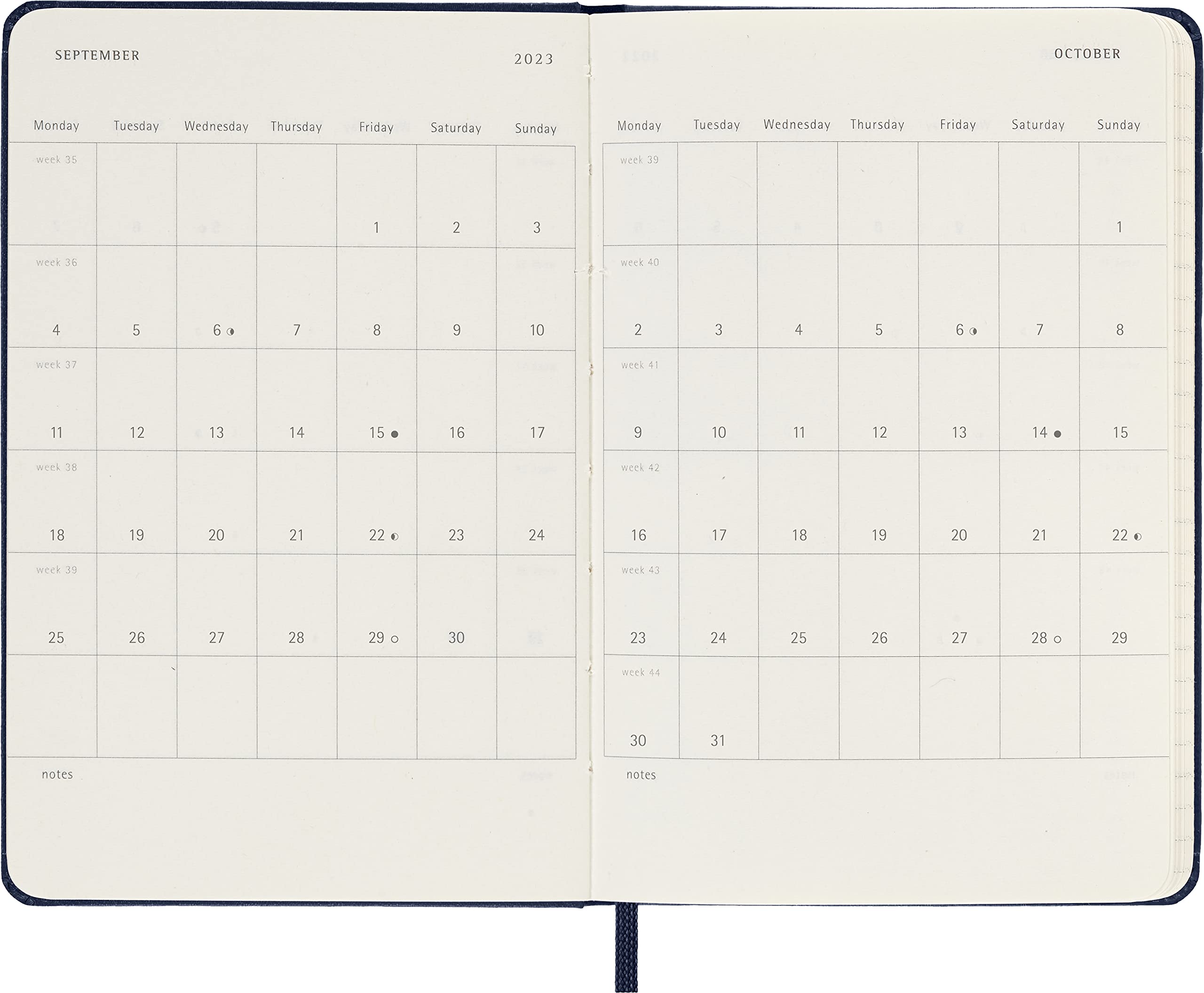 Moleskine 2023 Weekly Notebook Planner, 18M, Pocket, Sapphire Blue, Hard Cover (3.5 x 5.5)