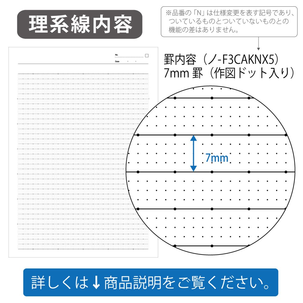 Kokuyo learning ruled campus note chart ruffled A ruled 5-color semi-B5 Bruno -F3CAKX5