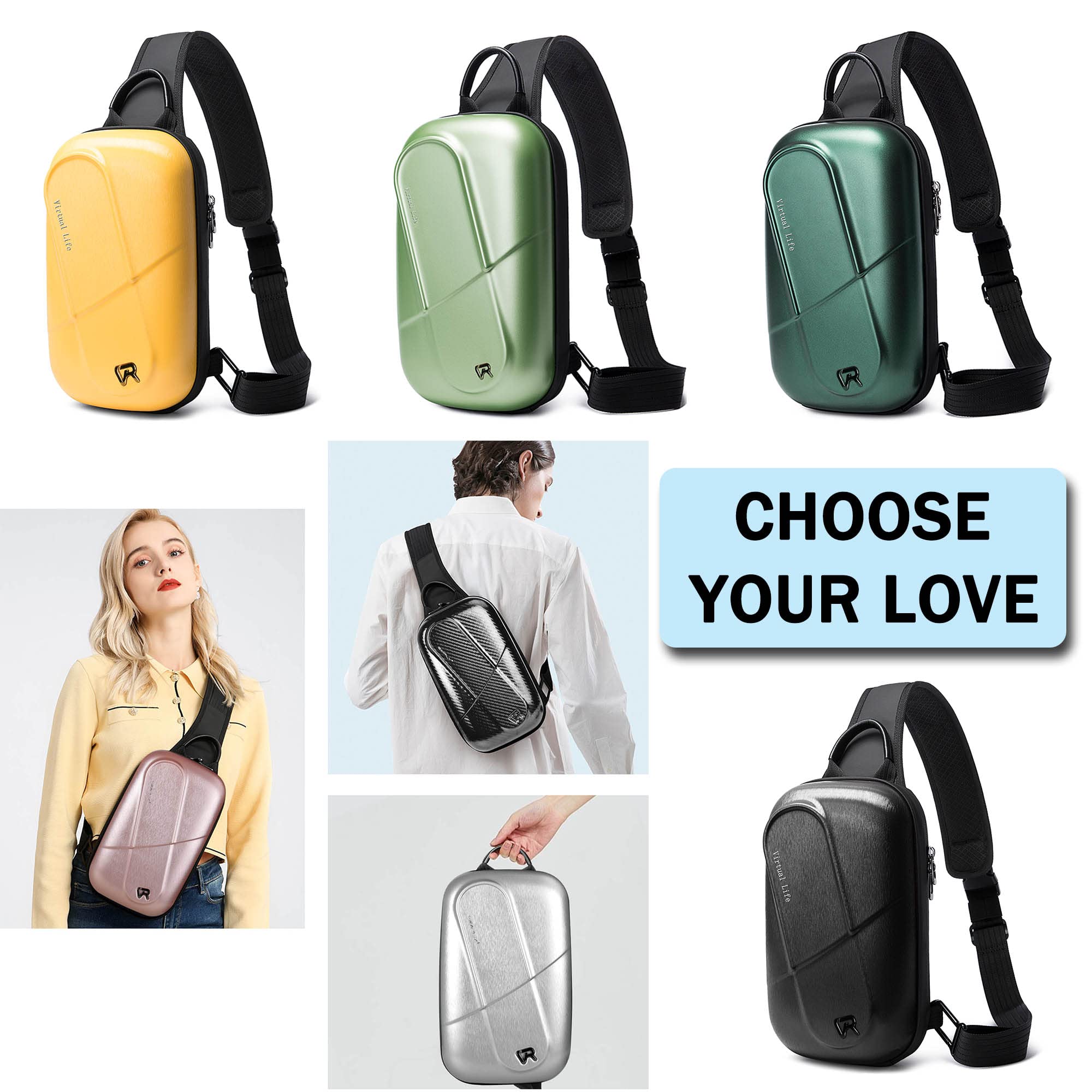 Piskyet Detachablea VR Backpack Case/Official Elite Strap Carrying Case, Hard Travel Case - Frosted Green