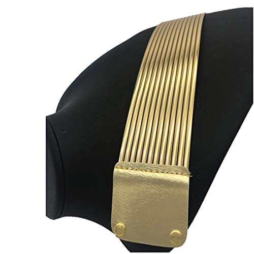 Mrotrida African Leather Necklaces for Women Punk Snap Chunky Statement Collars Choker Gold-A