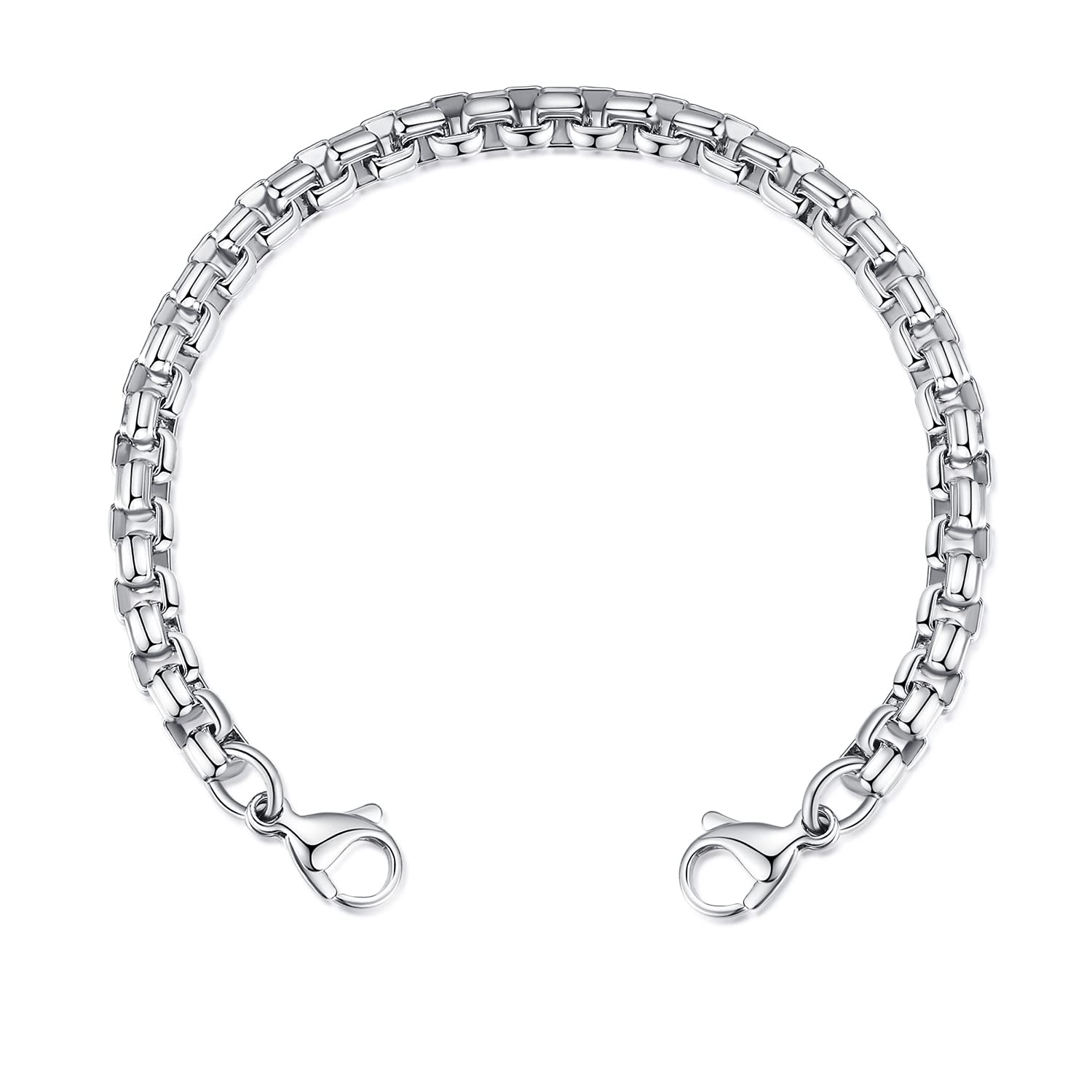 LinnaLove Stainless Steel Rolo Chain Interchangeable Bracelets-Match Medical id tag(CK06-6)
