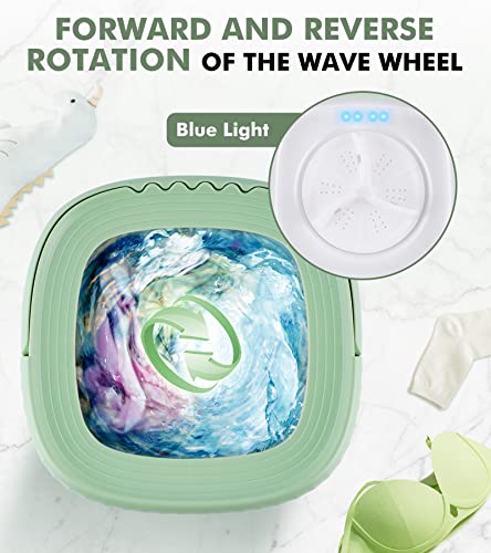Meticuloso Portable Washing Machine, Foldable Mini Washer, Small Washer for Underwear, Socks, Baby Clothes, Towels, Delicate Items, in Apartment, Dorm, Camping, Trips and RVs