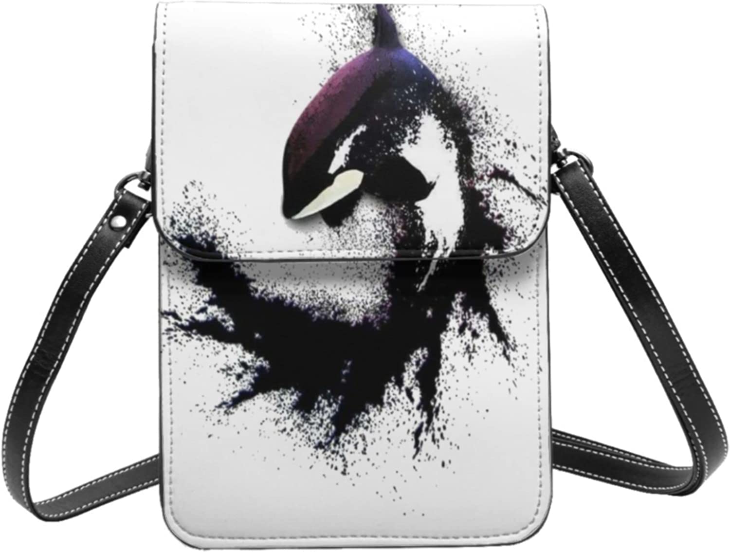 Small Crossbody Bags for Women Killer Whales Pu Leather Cellphone Wallet Purse