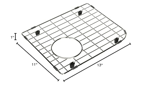 Transolid TSGRDO-R Radius Right Side Bottom Sink Grid, 11" L x 13" W x 1" H, Stainless Steel