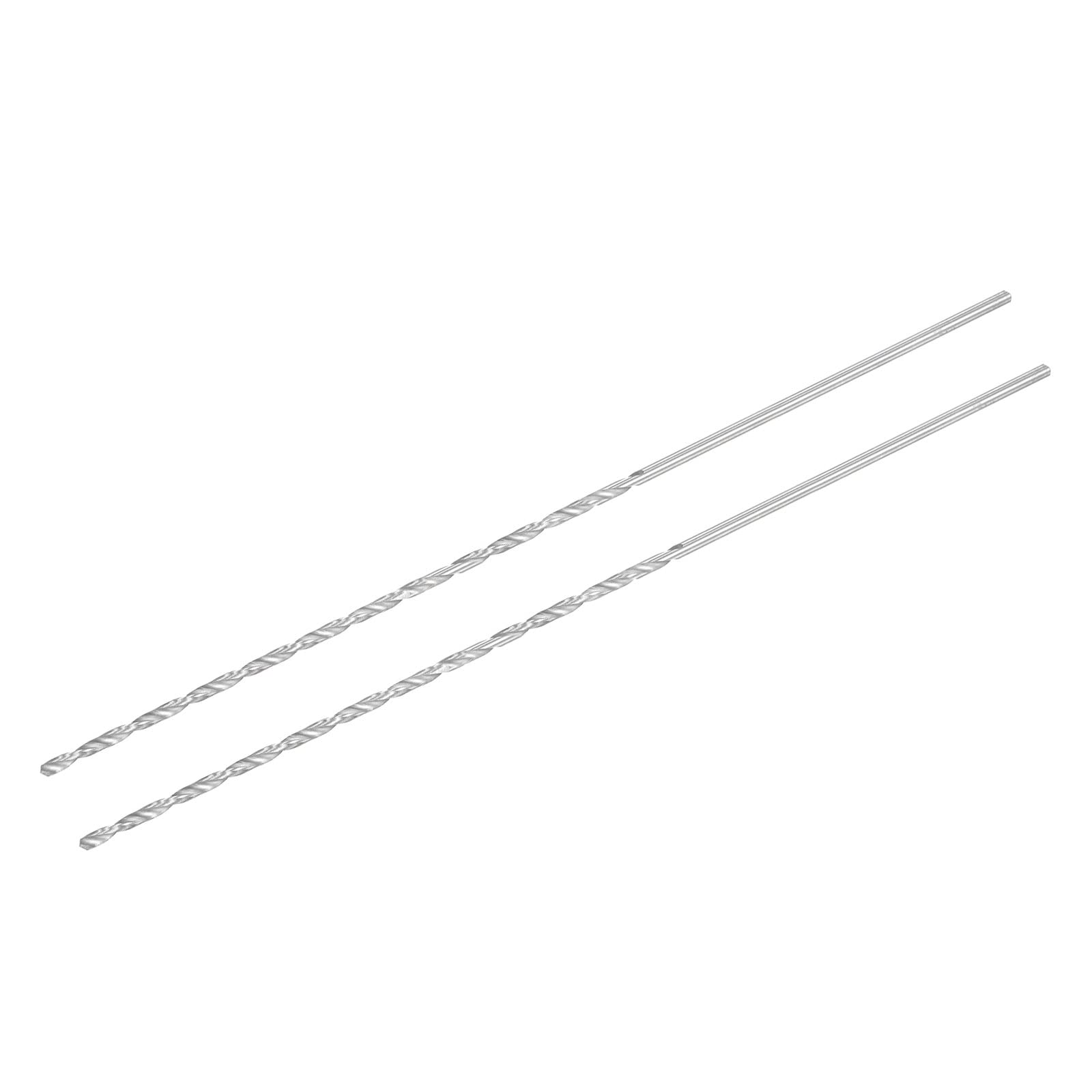uxcell HSS(High Speed Steel) Extra Long Twist Drill Bits, 3mm Drill Diameter 300mm Length for Hardened Metal Woodwork Plastic Aluminum Alloy 2 Pcs