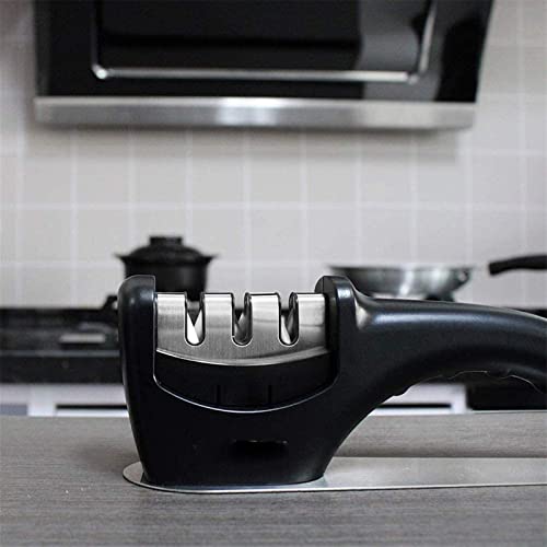 muuunann Professional Knife Sharpener with Stone Piece,Chef Kitchen Knife Sharpening System for Straight and Serrated Knives,Siccors, Multifunction 4 in 1,with Diomand Steel, Smart,Sharp and Safe