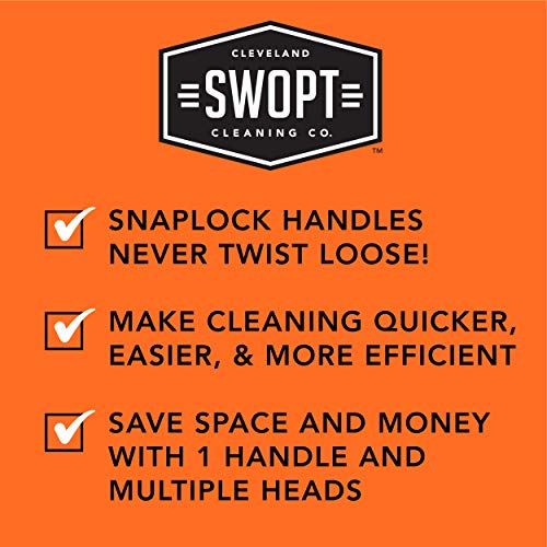 SWOPT 24β Premium Multi-Surface Push Broom Head β Cleaning Head Interchangeable with All SWOPT Cleaning Products for More Efficient Cleaning and Storage β Indoor and Outdoor Push Broom