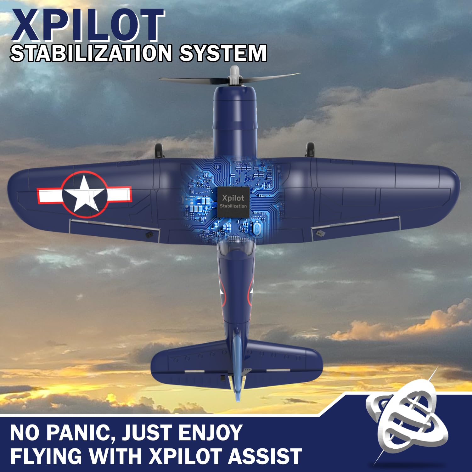 LEAMBE RC Plane 4 Channel Remote Control Airplane with 3 Modes - Ready to Fly Upgrade F4U Consair RC Airplane for Beginners Adult with Xpilot Stabilization System & One Key Aerobatic