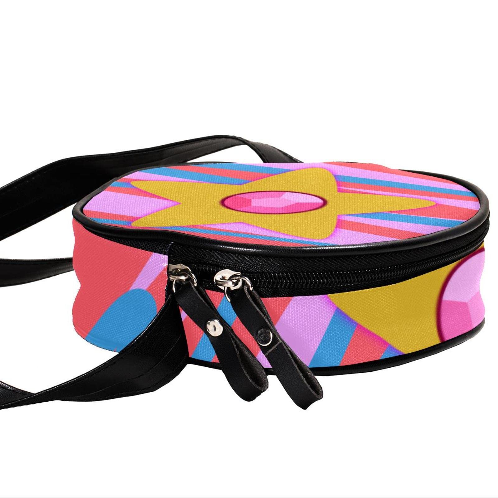 Small Crossbody Bags for Women,Round Shoulder Bag Purse,abstract star pattern,Cellphone Bags Handbags