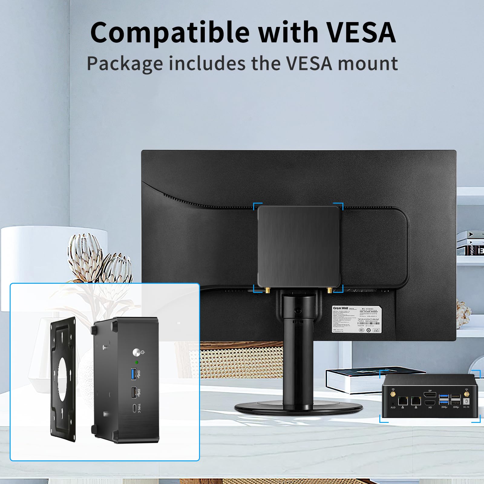 msecore Mini PC with Core i9-12900H, 14 Cores Upto 5.0GHz, 32G RAM 1T Pcie 4.0 SSD Desktop Computer, Dual LAN, Wi-Fi 6e, 1*DisplayPort, 1*HDMI, 1*USB-C Triple Display, VESA, Windows 11 Pro