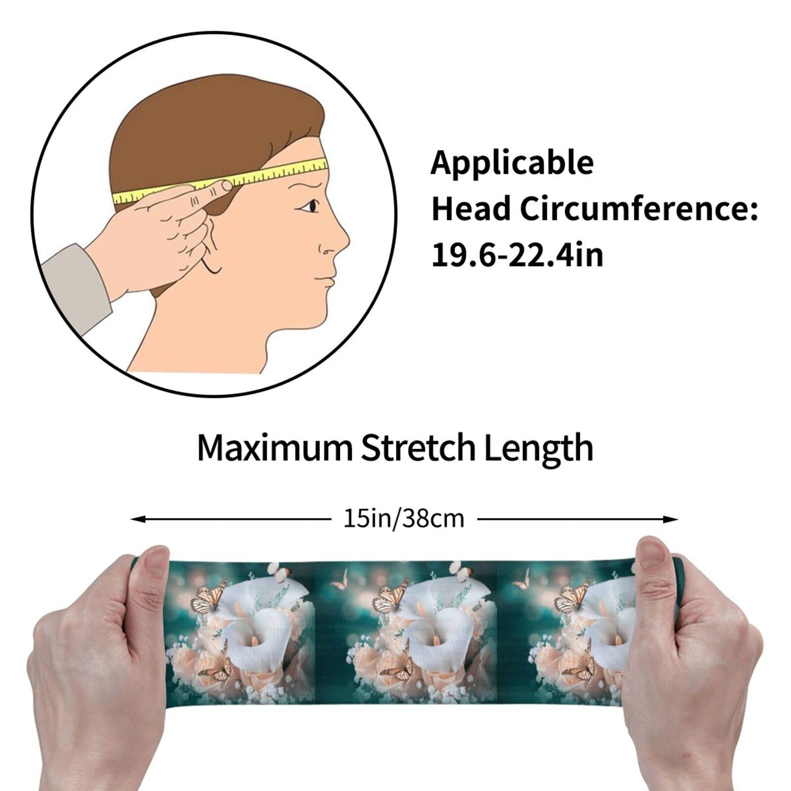 Outdoor Travel Headband Common Callalily Butterfly Head Wrap Non-Slip Sweatbands