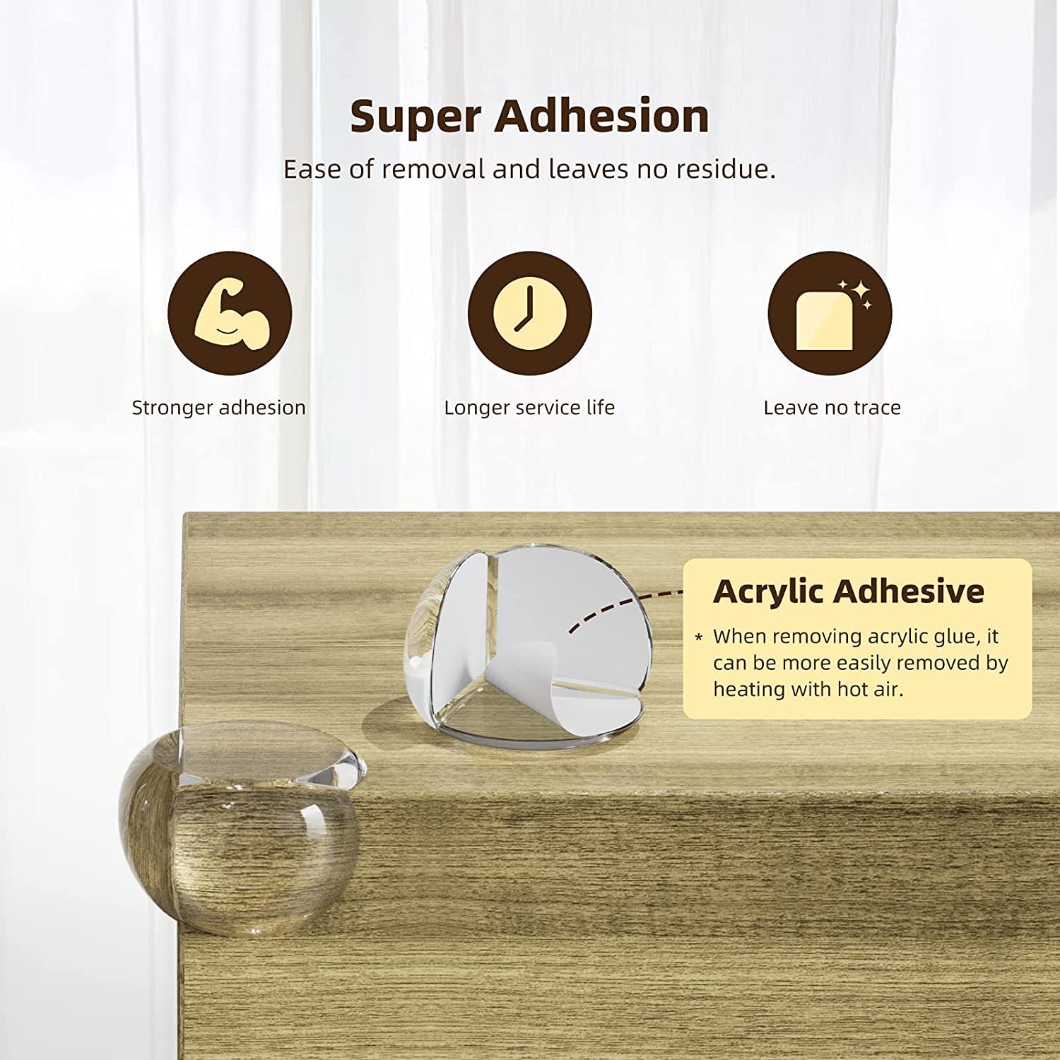 Soft Silicone Bumper with Upgraded Pre-Taped Strong Adhesive, Clear Child Safety Edge Protector(4pack) for Cabinets,Tables,Furniture