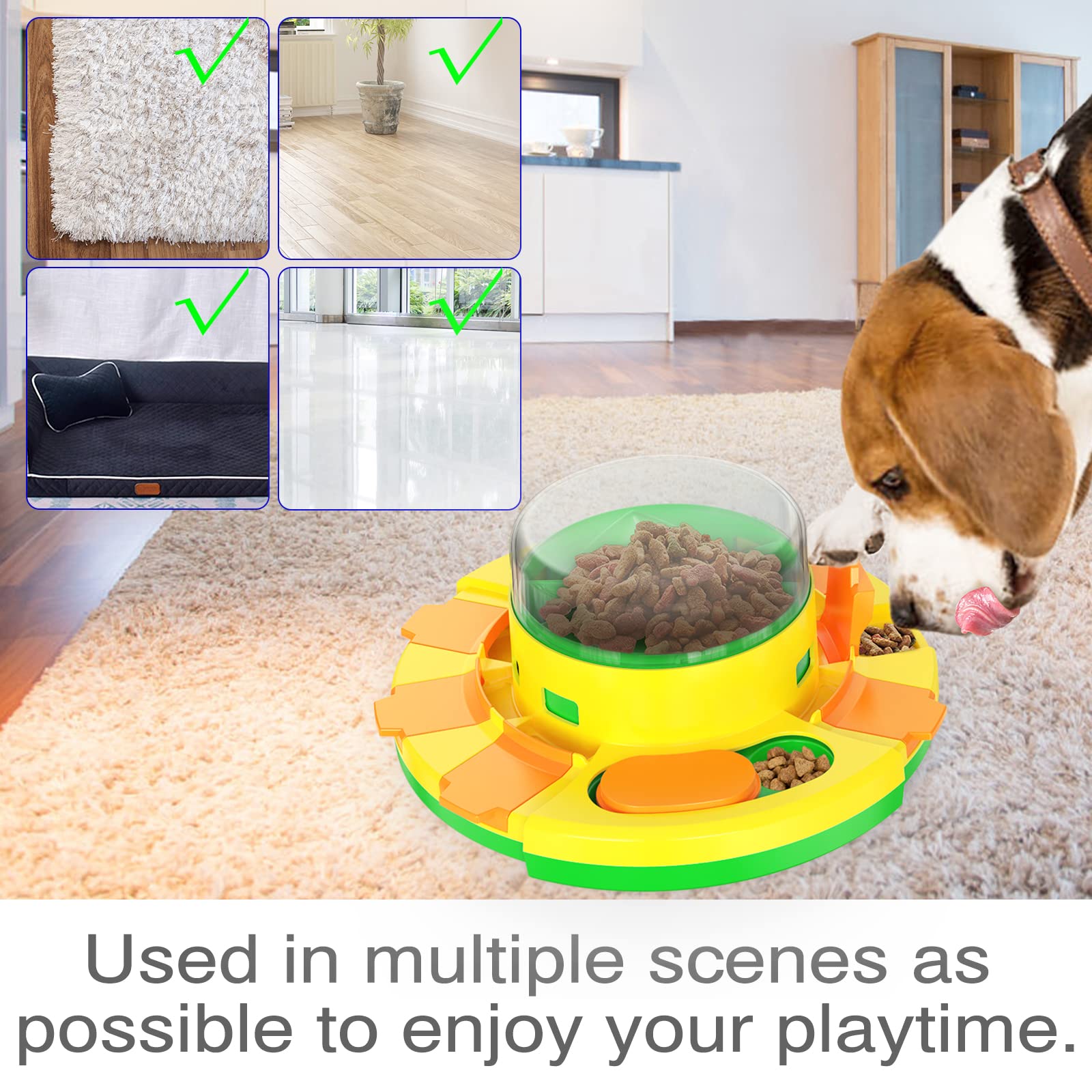 KADTC Dog Puzzle Toy Dogs Brain Stimulation Mentally Stimulating Toys Beginner Puppy Treat Food Feeder Dispenser Advanced Level 2 in 1 Interactive Games for Small/Medium/Large Aggressive Chewer Gift