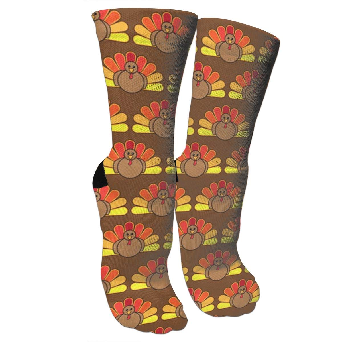 MSGUIDE Women's Thanksgiving Turkey Cotton Cushion Comfy Casual Funny Novelty Athletic Crew Socks