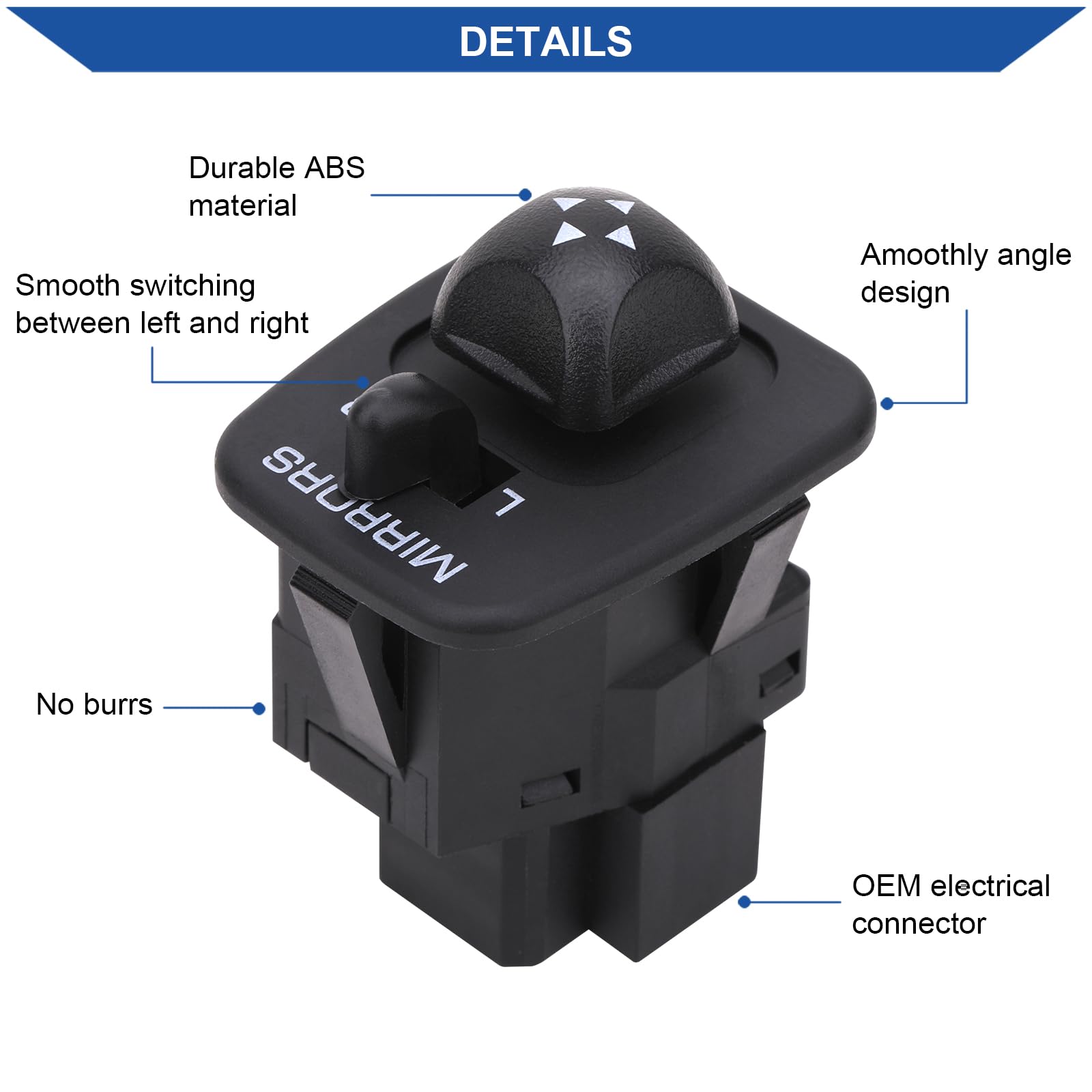 Obaee Mirror Control Switch Button Compatible with Ford F150 F250 F350 Excursion Expedition Escort Thunderbird Windstar Lobo Replaces F65Z17B676AB Front Driver Side Door Power Mirror Control Switch